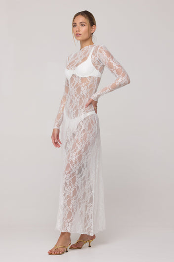 Lyon Lace Dress in White Lace – RESA