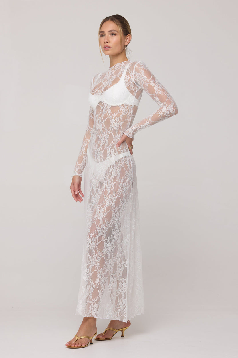 Lyon Lace Dress in White Lace – RESA