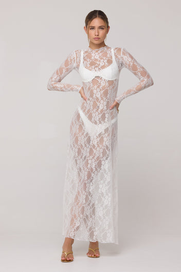 Lyon Lace Dress in White Lace – RESA
